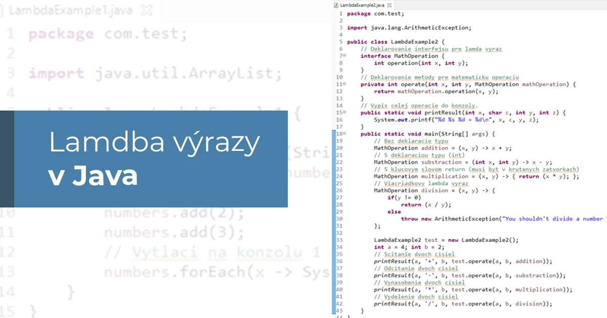 Java lambda výrazy, ako ich používať pri programovaní - msgprogramator.sk Java lambda výrazy, ako ich používať pri programovaní - msgprogramator.sk